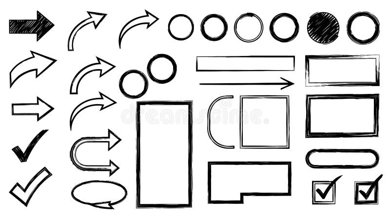 Sketchy Graphic Elements Set Stock Illustrations – 7,429 Sketchy ...