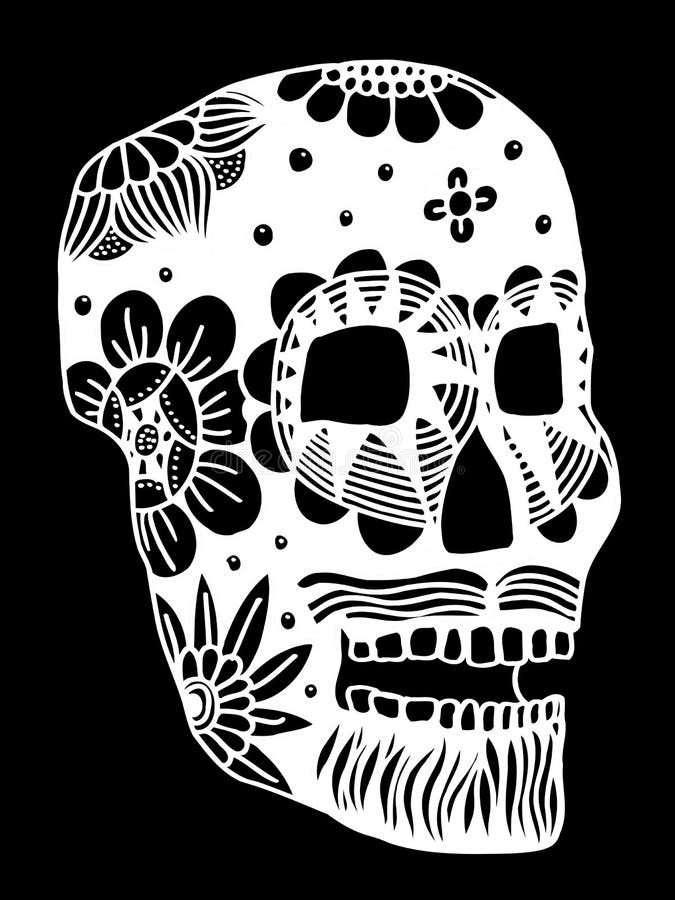 Hand drawn Skull stock vector. Illustration of hand, detail - 76697309