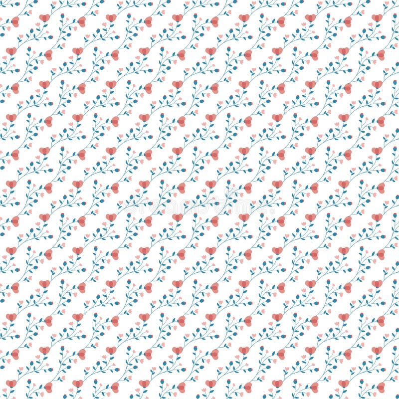 Hand Drawn Small Flowers Pattern Design Stock Vector - Illustration of ...