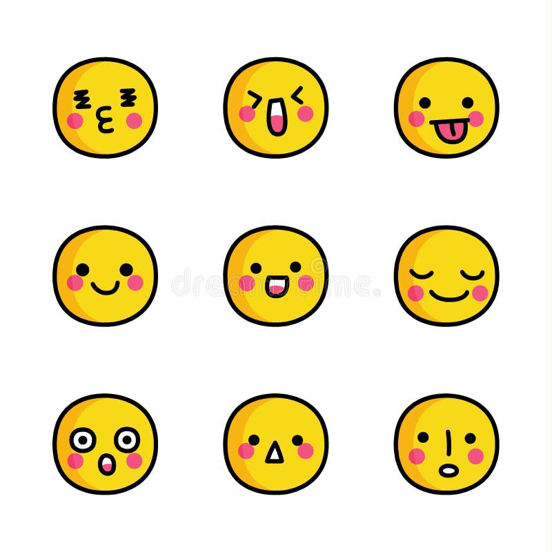 Hand Drawn Smiley Faces Doodle Stock Vector - Illustration of vector ...