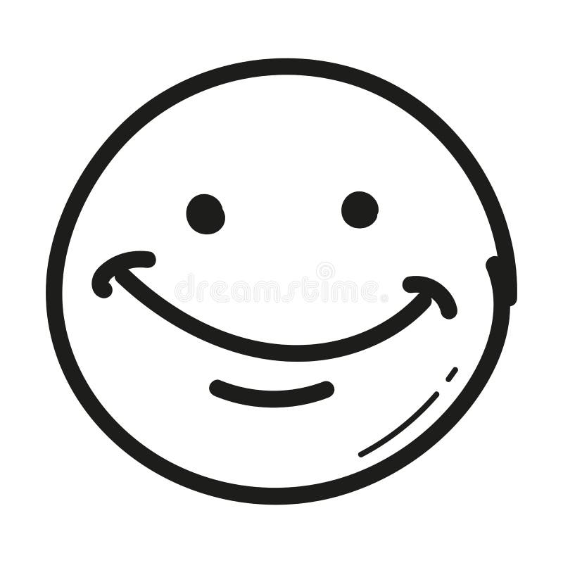 Hand Drawn Smiley Icon in Doodle Style Isolated Stock Vector ...