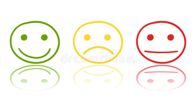 Hand Drawn Smiley Icon on Mirror. Emotion Face Vector Illustration in ...