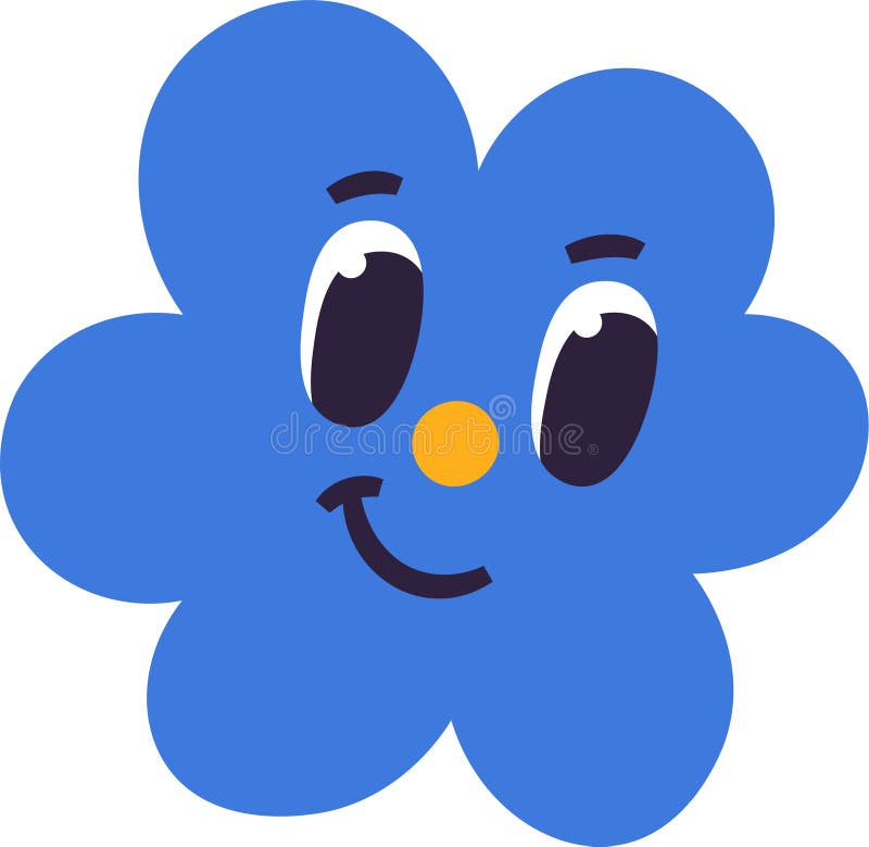 Hand Drawn Smiling Flower Character Stock Vector - Illustration of ...