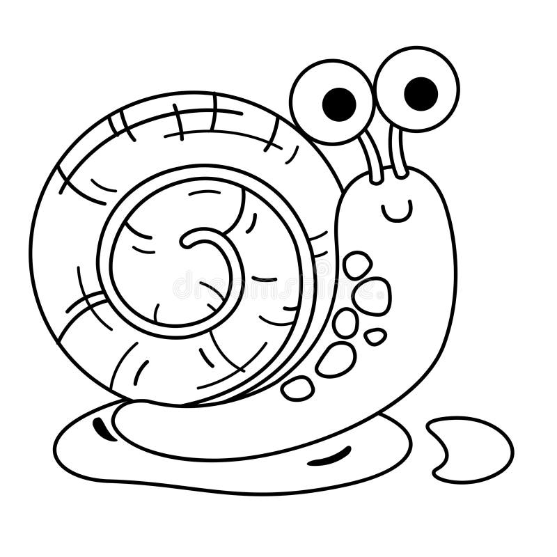 Snail Character. Concept of Stickers of Cute and Funny Insects and ...