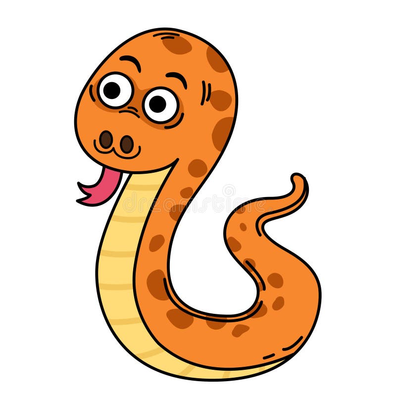 Hand Drawn Snake Character Illustration Stock Vector - Illustration of ...