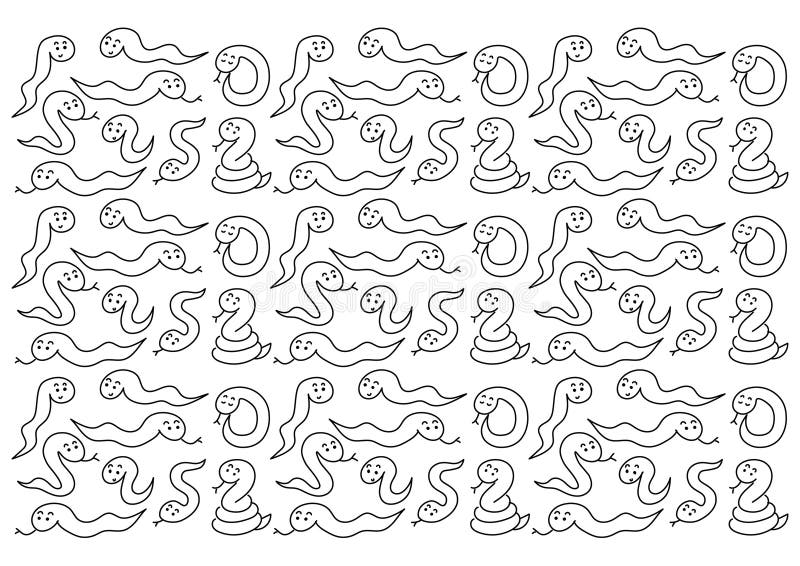 Hand-drawn Snake Pattern. Vector Illustration Stock Illustration ...
