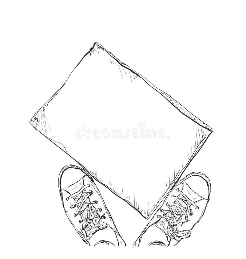 Hand Drawn Sneakers. Frame for Text Stock Vector - Illustration of ...
