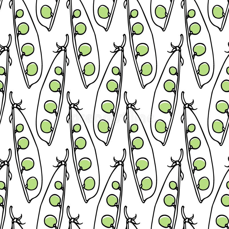 Hand Drawn Snow Pea Pattern Stock Vector - Illustration of fabric ...