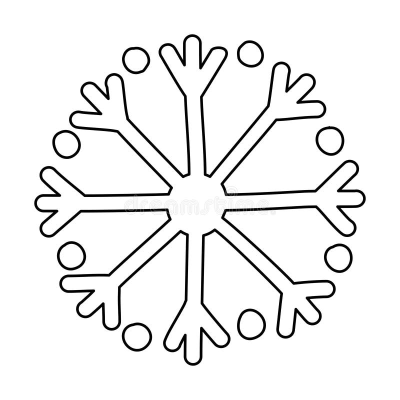 Snowflake in Doodle Style for Design Print. Hand Draw Snowflakes ...