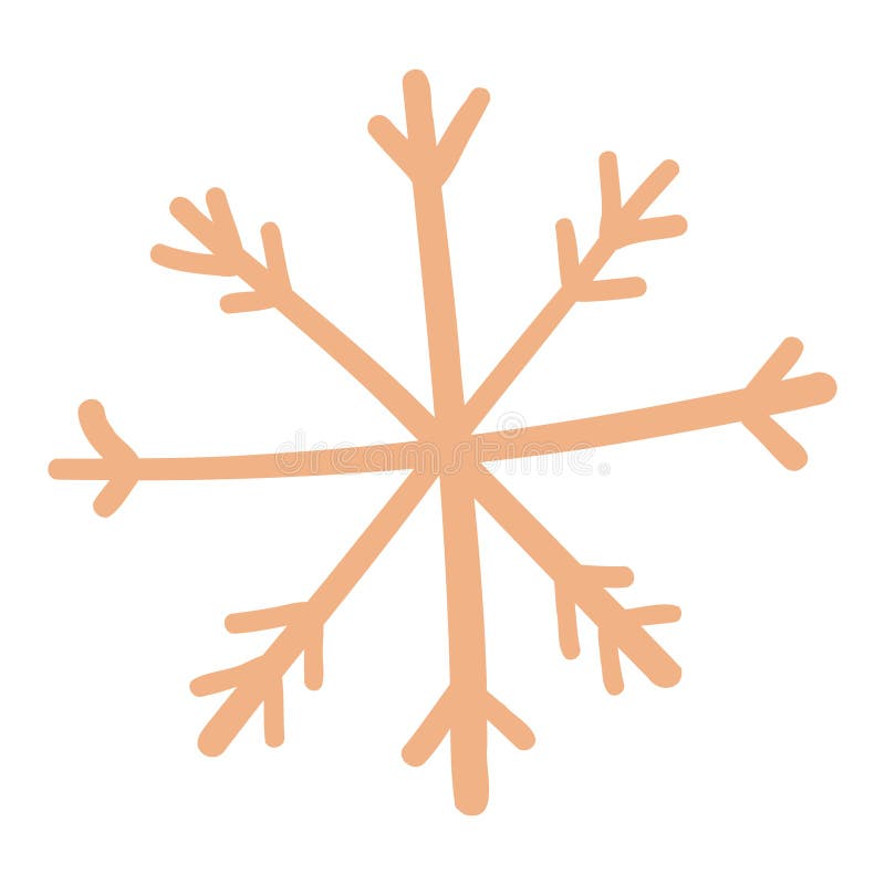 Hand Drawn Snowflake in Doodle Style, Isolated on a White Background ...