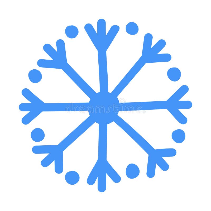 Hand Drawn Snowflake, Doodle Style Flat Vector Outline Stock ...