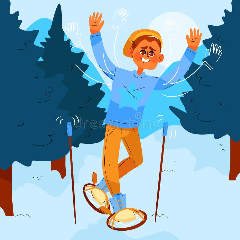 Snowshoeing Silhouette Stock Illustrations – 32 Snowshoeing Silhouette ...