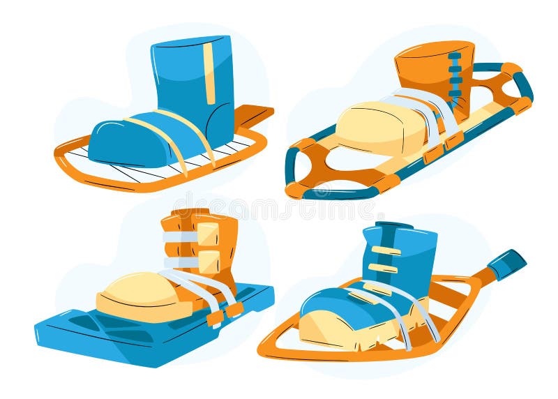 Hand Drawn Snowshoes Set Vector Illustration. Stock Vector ...