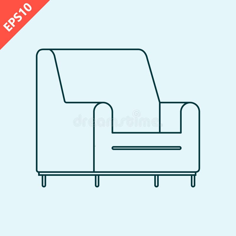 Hand Drawn Sofa Couch Design Vector Flat Modern Illustration Stock ...