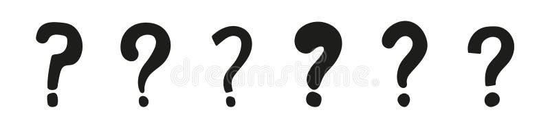 Hand Drawn Solid Question Mark. Black Silhouette Question Mark Stock ...