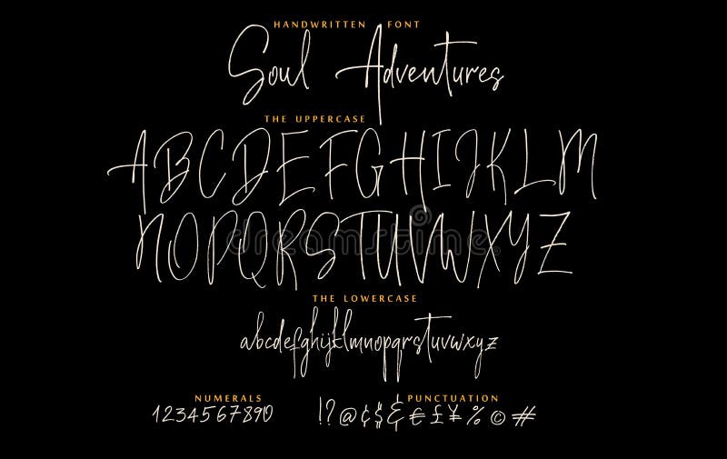 Hand Drawn Soul Adventures Font Vector Alphabet Set Stock Vector ...