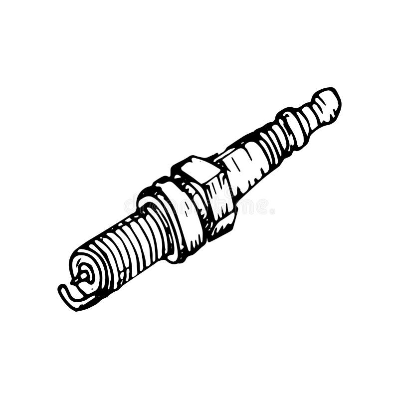 Hand Drawn Spark Plug Doodle. Sketch Style Icon. Decoration Element ...