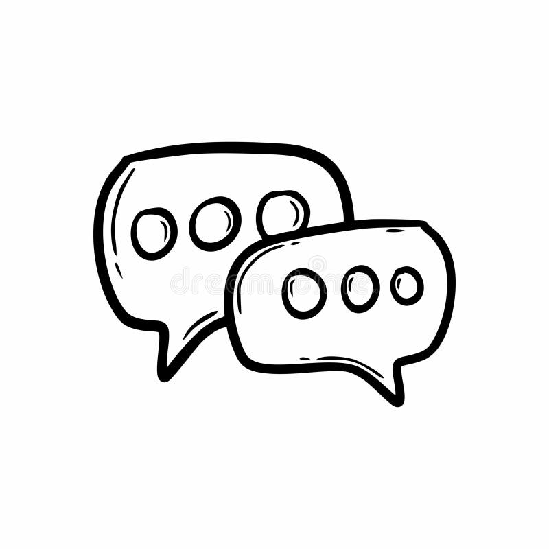 Hand Drawn Speech Bubble Chat Simple Icon Illustration Stock Vector - Illustration of symbol ...