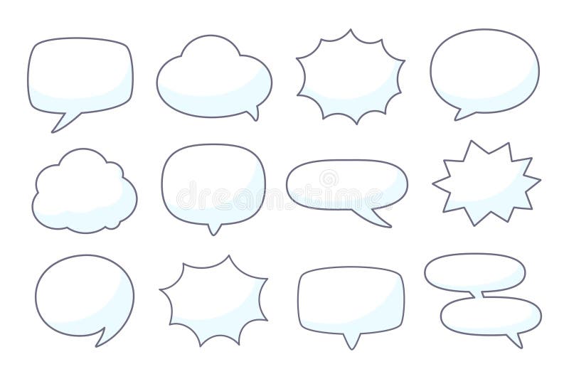 Hand Drawn Speech Bubble for Chatting Cartoon Characters Stock Vector ...