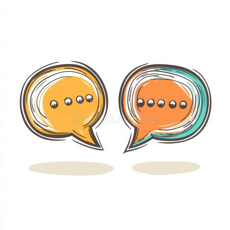 Hand-drawn Speech Bubble Icon in a Sketch Style, Representing a Message ...