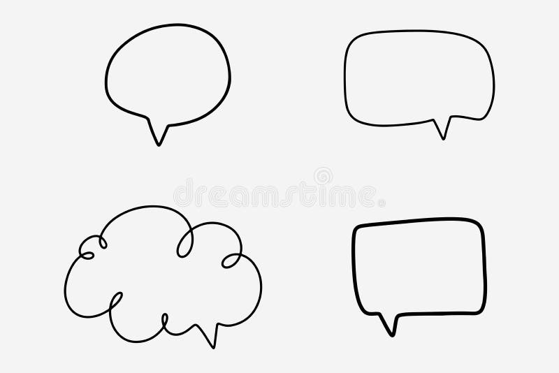 Hand Drawn Speech Bubble Message. Scribble Message Frame. Doodle Style ...