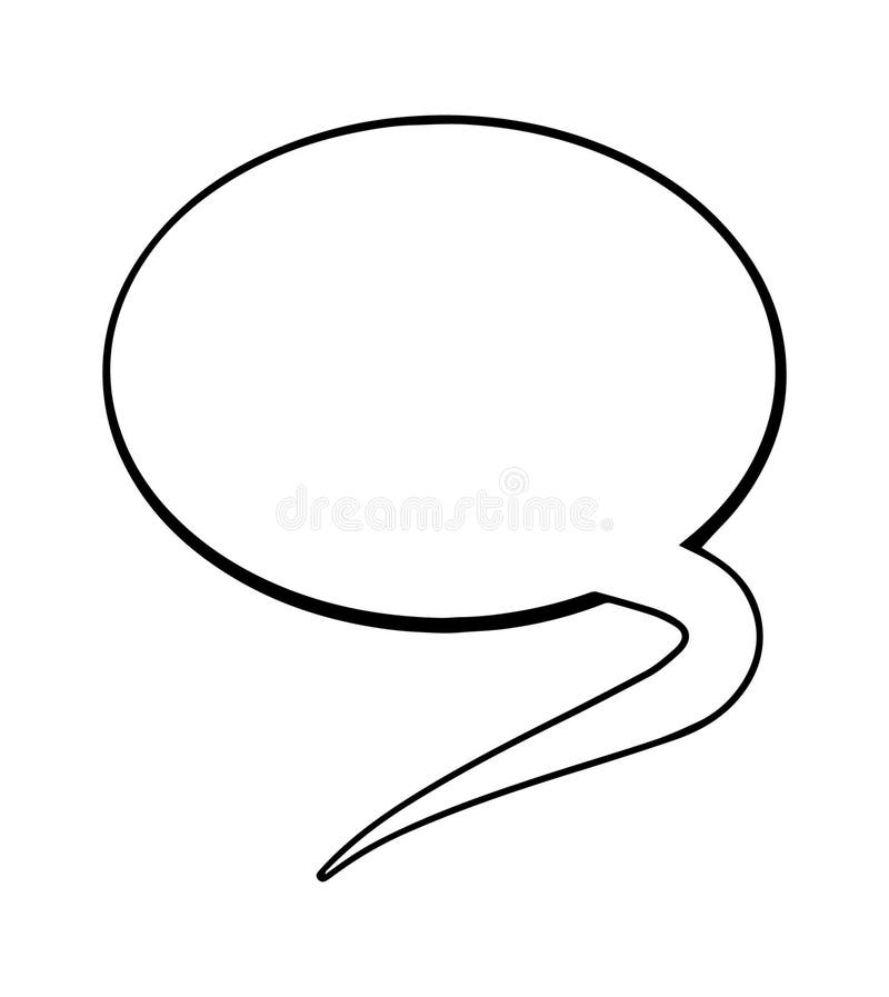 Hand-Drawn Speech Bubble Outline for Comics, Messages, Chat, and Social ...