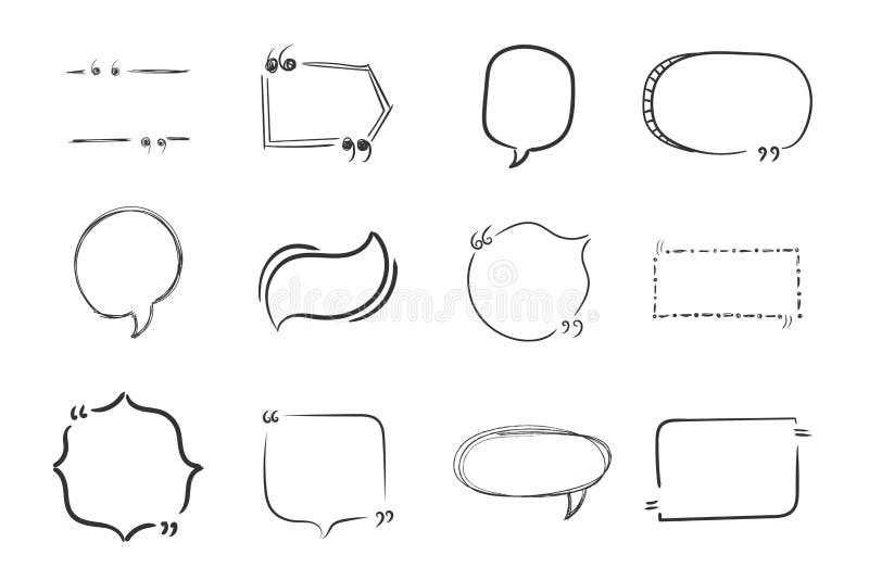 Hand Drawn Speech Bubble Scribble, Quote Doodle Stock Vector ...