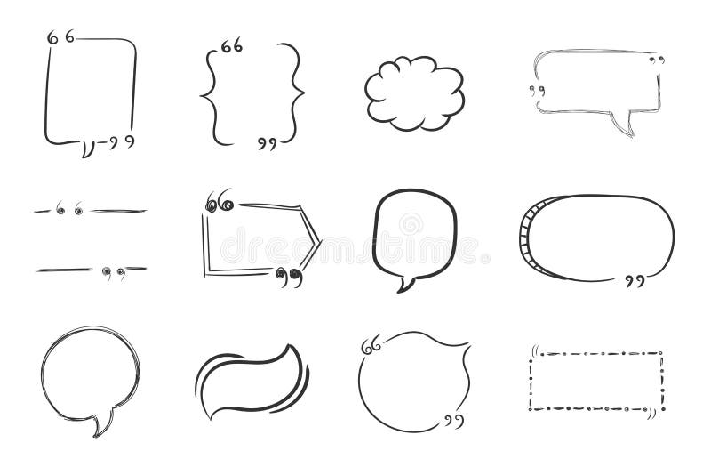 Hand Drawn Speech Bubble Scribble, Quote Doodle Stock Vector ...