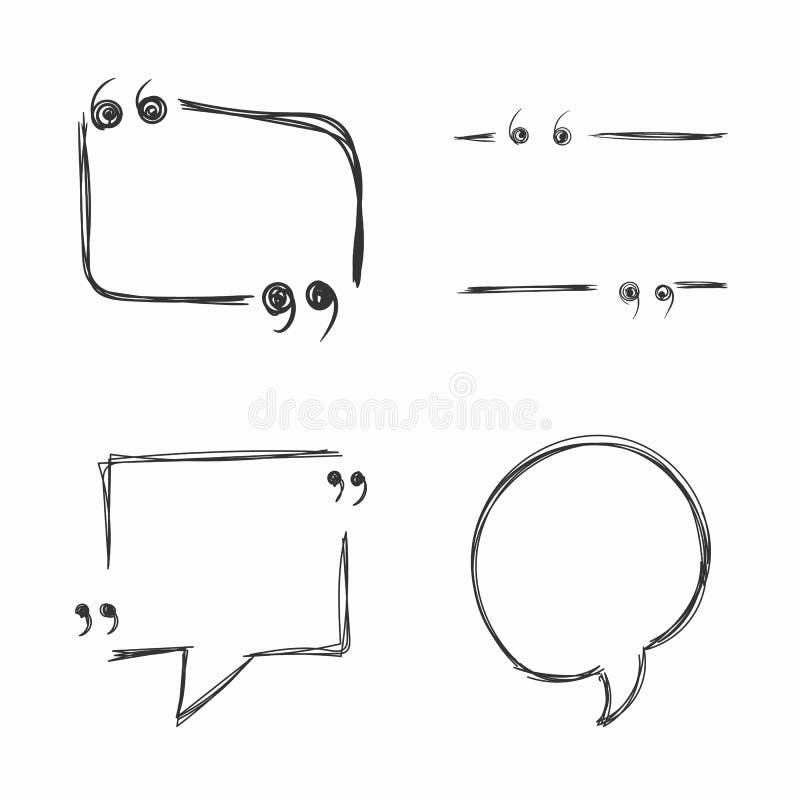 Hand Drawn Speech Bubble Scribble, Quote Doodle Stock Vector ...