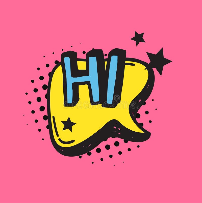 Hand Drawn Speech Bubble with Text on Pink Background and Halftone ...