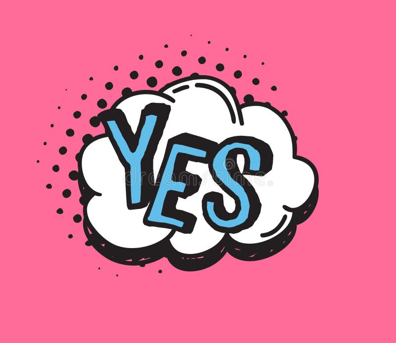 Hand Drawn Speech Bubble with Text on Pink Background and Halftone ...