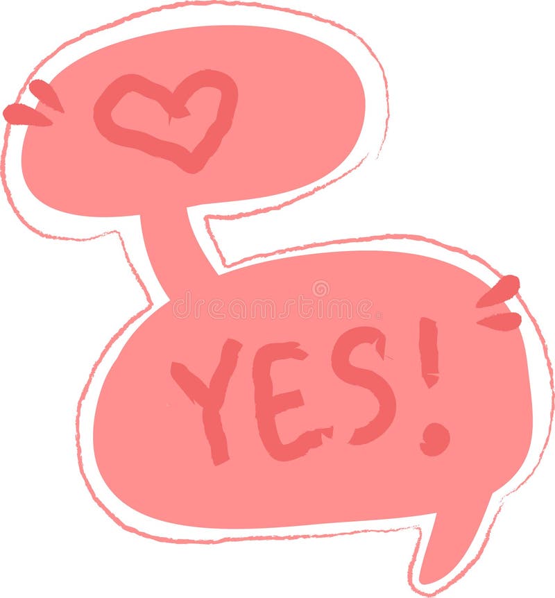Hand Drawn Speech Bubble with Yes Lettering Stock Vector - Illustration ...