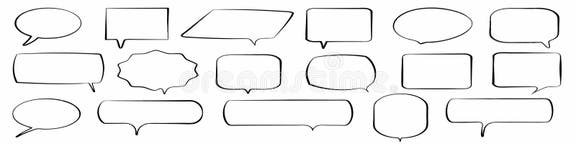 Hand Drawn Speech Bubbles Blank Dialogue Boxes Comic Book Style Text ...