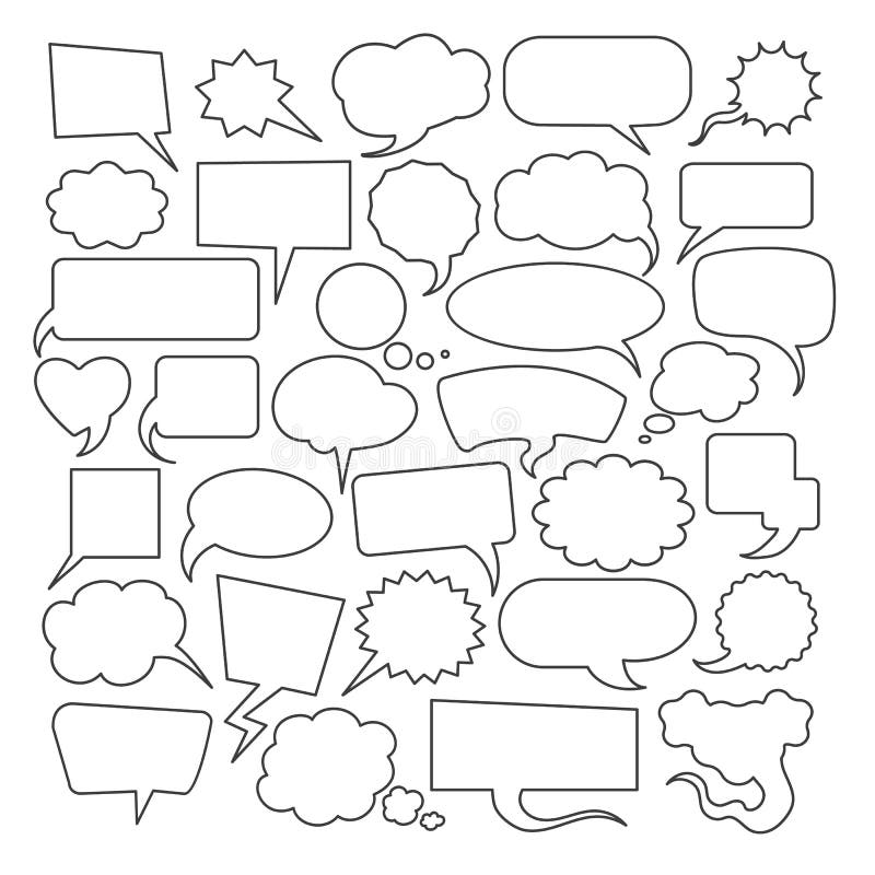 Hand drawn speech bubbles stock vector. Illustration of vector - 210605923