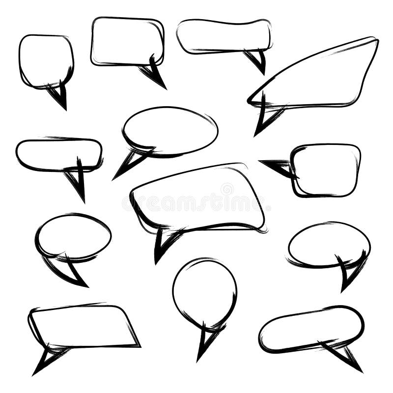 Hand Drawn Speech Bubbles. Vector Illustration Stock Illustration ... Hand Drawn Speech Bubbles. Vector Illustration Stock Illustration ...