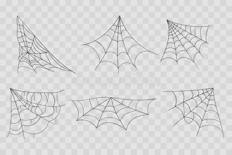 Hand Drawn Spider Web or Halloween Cobweb. Stock Vector - Illustration ...