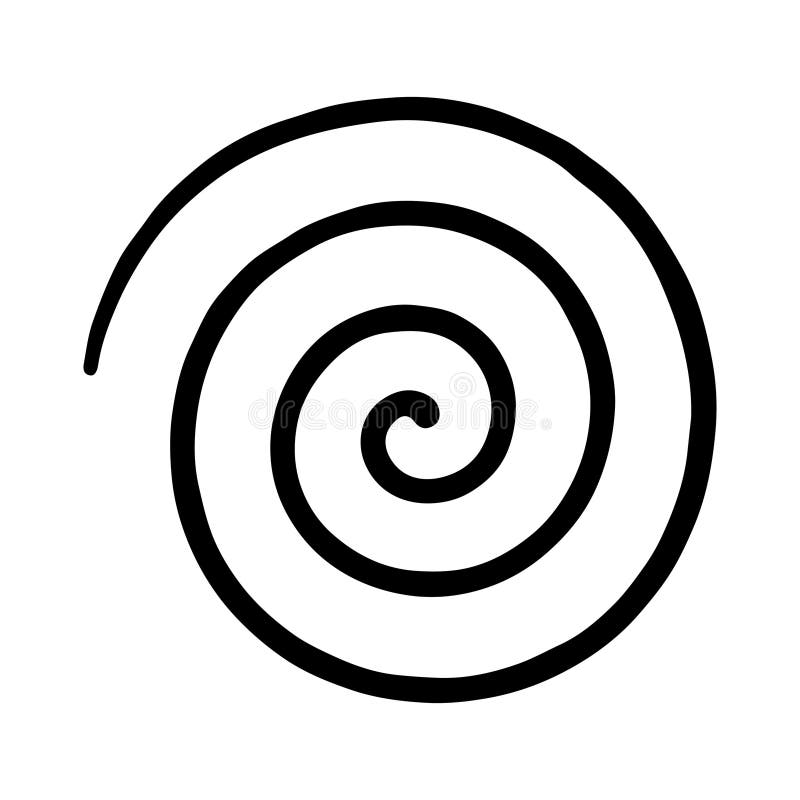 Hand Drawn Spiral Doodle Black Line Icon Stock Illustration ...