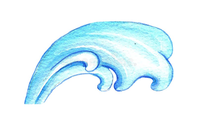 Hand-drawn Splashing Water Watercolor Stock Illustration - Illustration ...