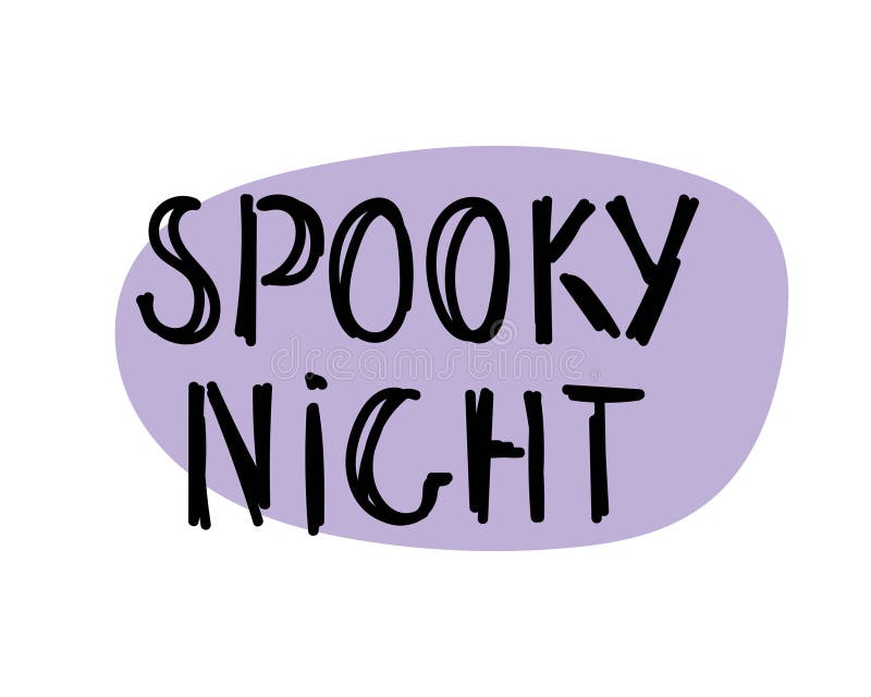 Hand Drawn Spooky Night Calligraphy Text Vector Design. Stock Vector ...