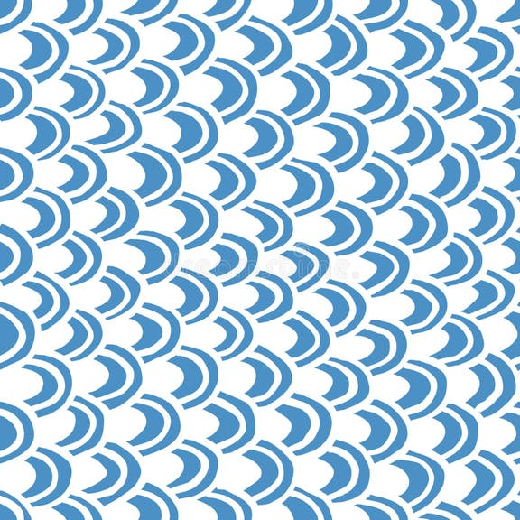 Hand Drawn Squama Seamless Pattern. Vector Illustration Scales or ...