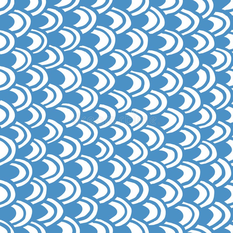 Hand Drawn Squama Seamless Pattern. Vector Illustration Scales or ...