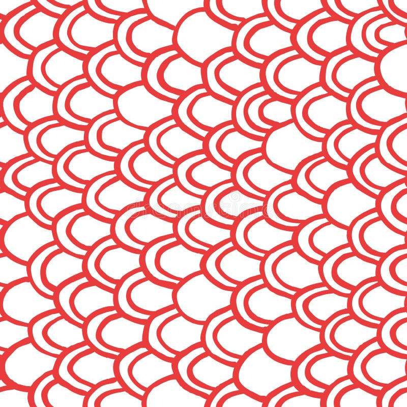 Hand Drawn Squama Seamless Pattern. Vector Illustration Scales or ...