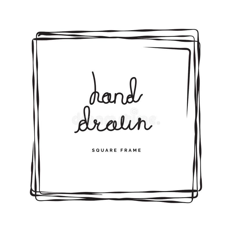 Hand Drawn Square Frame stock vector. Illustration of drawing - 119910263