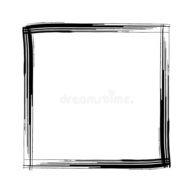 Hand drawn square frame stock vector. Illustration of textured - 151022419