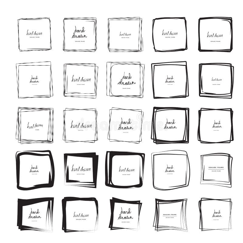 Hand Drawn Square Frames stock vector. Illustration of lines - 119910156