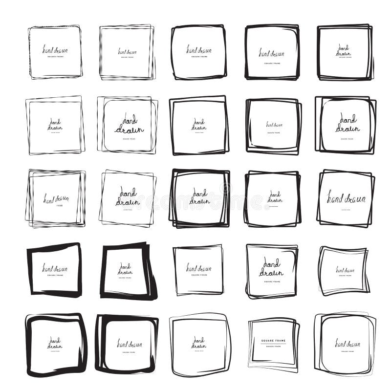 Hand Drawn Square Frames stock vector. Illustration of drawn - 119910208
