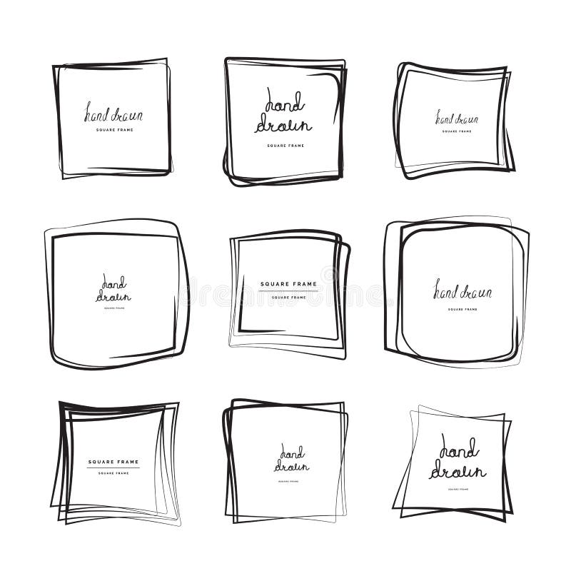 Hand Drawn Square Frames stock vector. Illustration of fast - 122517478