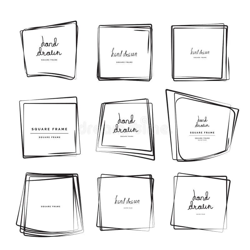 Hand Drawn Square Frames stock vector. Illustration of drawn - 122517608