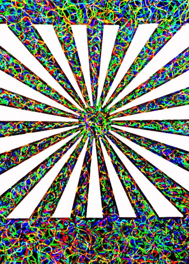 Hand Drawn Square Radiating Pattern. Stock Illustration - Illustration ...