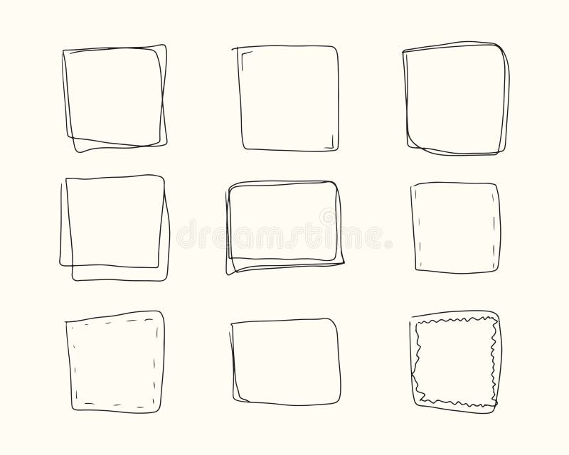 Hand Drawn Borders and Dividing Lines Set Stock Illustration ...